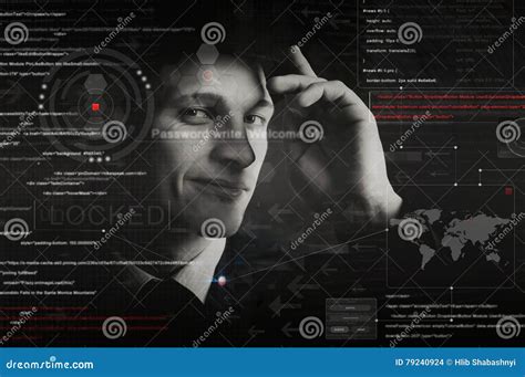 Hacker At Work Stock Photo Image Of Cyber Communication 79240924