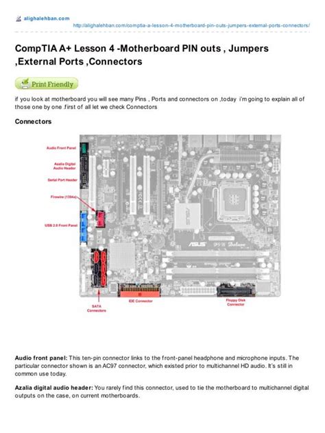 Motherboard Ide Connector Pinout Learn About The Pin Configuration For Ide Connections