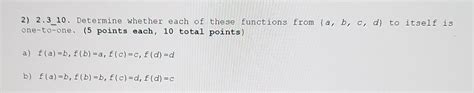 solved 2 2 3 10 determine whether each of these functions
