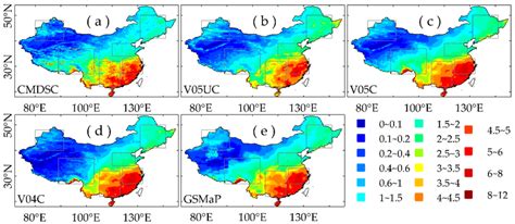 Spatial Distribution Of Daily Average Precipitation Mmday During