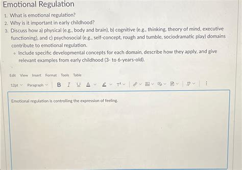 Solved Emotional RegulationWhat is emotional regulation?Why | Chegg.com