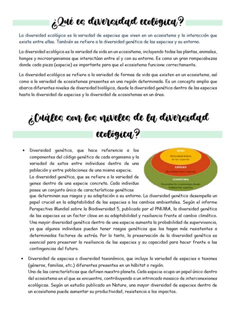 Diversidad Ecologica Pdf Destrucción Del Habitát Ecología