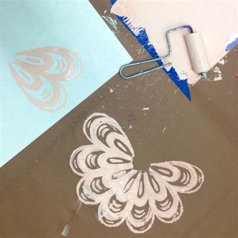 Printmaking 101 Flower Power 4th And 5th Graders Carefully Carved