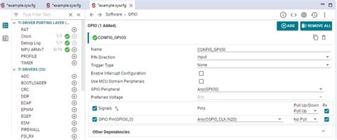 am2431 in sysconfig 1 20 what is the gpio rx parameter arm based
