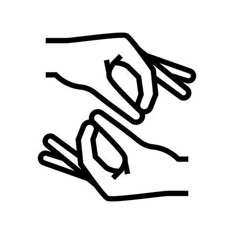 Sign Language Line Icon Vector Illustration 10174866 Vector Art At Vecteezy