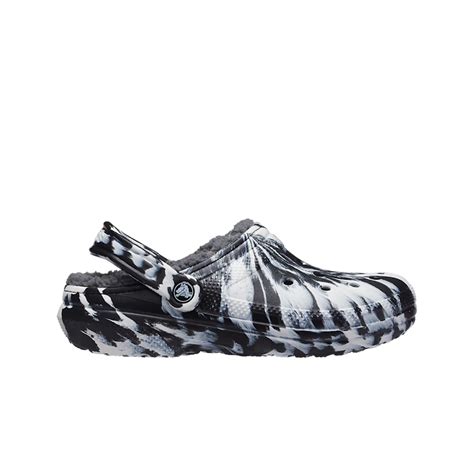 크록스 클래식 라인드 클로그 마블드 화이트 블랙 Crocs KREAM