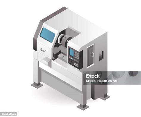 인공 지능을 갖춘 자동 산업용 Cnc 선반 공작 기계 기술 공장 Cnc 장치에 대한 스톡 벡터 아트 및 기타 이미지 Cnc