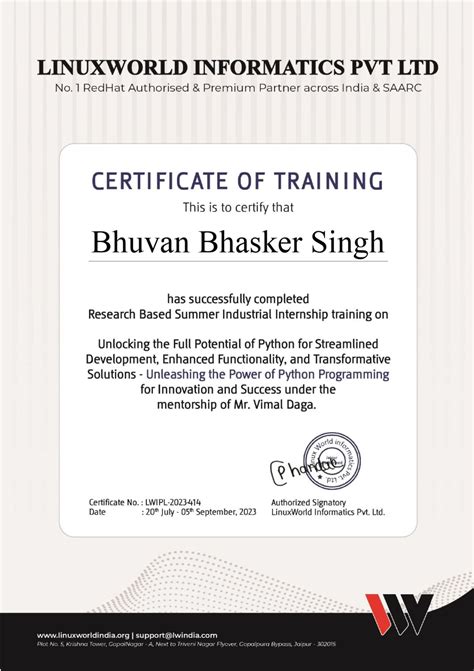 bhuvan bhasker singh on linkedin internshipcertificate linuxworld
