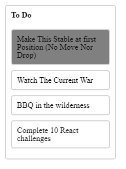 Reactjs Making First Element Of DnD Beautiful Non Draggable Nor