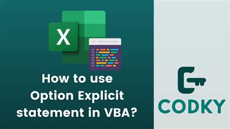 How To Use Option Explicit Statement In Vba Codky
