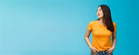 Friendly Outgoing Stylish Female Student Hanging Around Friends Talking Lively Enjoy Summer