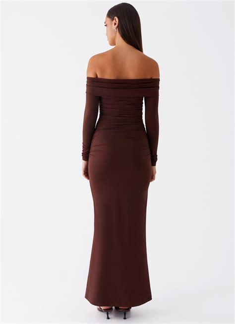 Rudy Long Sleeve Maxi Dress Chocolate Peppermayo