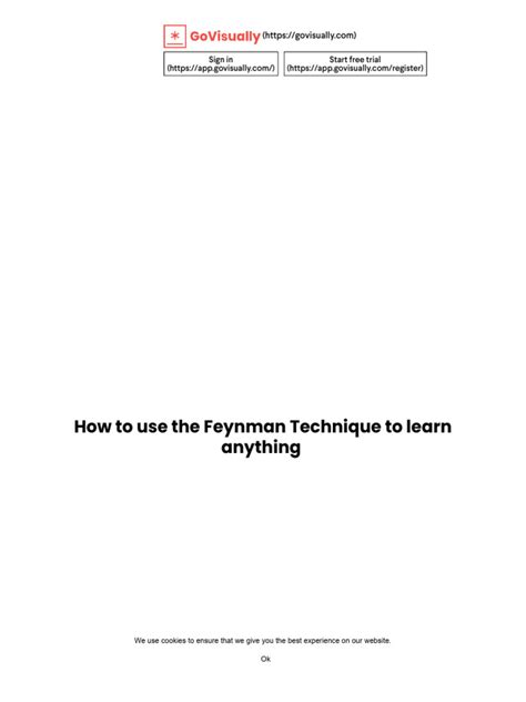 How To Use The Feynman Technique To Learn Anything Govisually Pdf
