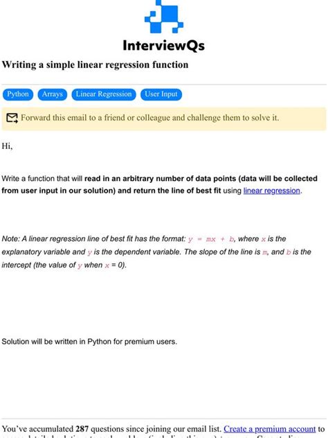 Interview Qs Writing A Simple Linear Regression Function Milled