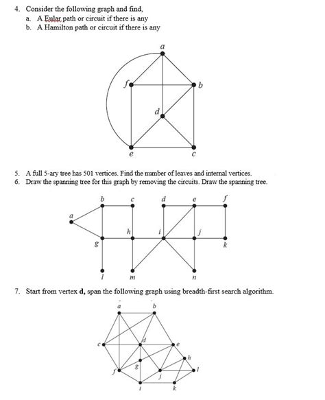 Solved 4 Consider The Following Graph And Find A A Eular