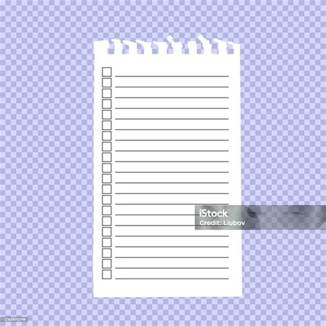 공책에서 찢어진 종이 조각 투명한 배경에 줄무늬 책 페이지입니다 현대 콜라주 템플릿 디자인을 위한 요소 배경 0명에 대한 스톡 벡터 아트 및 기타 이미지 Istock