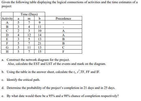 given the following table displaying the logical