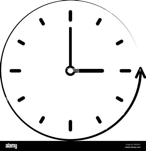 counter clock wise passing time sign vector clock minute hour stock