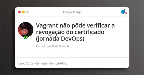 vagrant não pôde verificar a revogação do certificado jornada devops