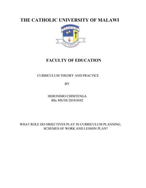 Curriculum Assignment 3 Role Of Objectives Pdf Educational