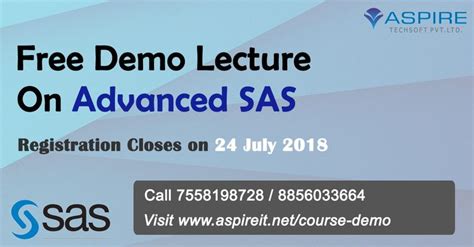 join free demo session on advanced sas with industrial expert for