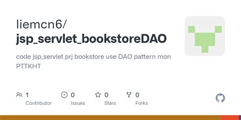 Github Liemcn6jspservletbookstoredao Code Jspservlet Prj Bookstore Use Dao Pattern Mon Pttkht