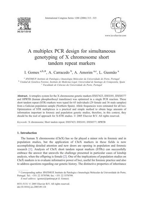 pdf a multiplex pcr design for simultaneous genotyping of x