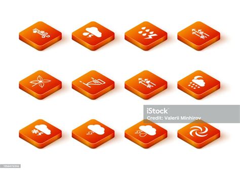 눈과 번개 폭풍 바람 토네이도 비 바람 눈 달 아이콘으로 구름을 설정합니다 벡터 0명에 대한 스톡 벡터 아트 및 기타 이미지 Istock