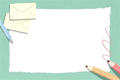 White Blank Notebook Frame On A Green Background Vector Premium Ima