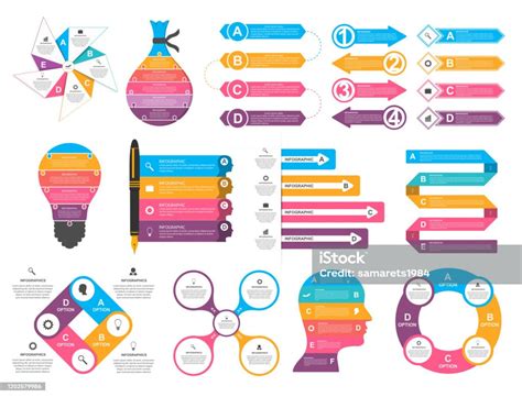 비즈니스 프레젠테이션 및 브로셔를 위해 플랫 스타일로 인포그래픽 요소를 번들로 묶습니다 0명에 대한 스톡 벡터 아트 및 기타 이미지 0명 개념 개체 그룹 Istock