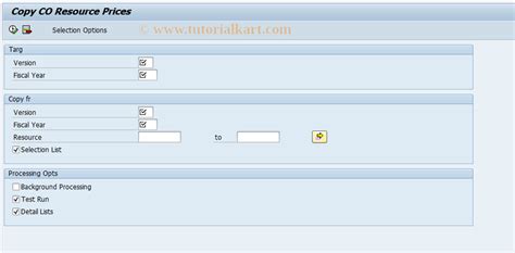 KP9R SAP Tcode Copy CO Resource Prices