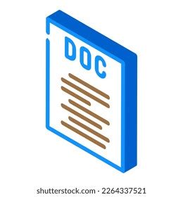 Doc File Format Document Isometric Icon Stock Vector Royalty Free