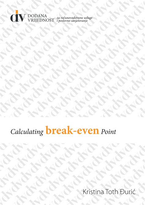 Pdf Calculating Break Even Point Dokumen Tips
