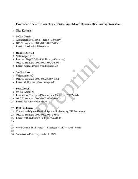 Pdf Preprint Flow Inflated Selective Sampling Efficient Agent Based Dynamic Ride Sharing