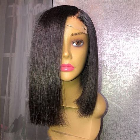 Short Black Bob Wig For Women 14 16 Inches Synthet Vicedeal