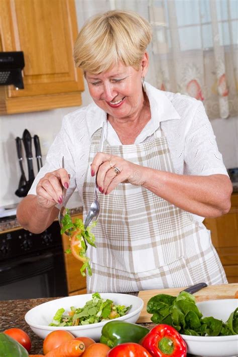 Tossing Salad Stock Image Image Of Happiness Leisure