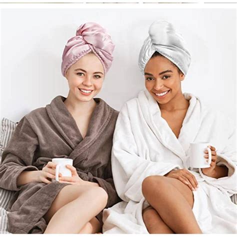 Badu Bg Микрофибърна кърпа за коса Увийте тюрбан за сушене на коса завъртете кърпи за глава за