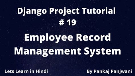 19 Django Project Employee Record Management System Hindi Youtube