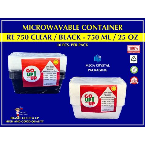 10 Pcs Microwavable Container Re 750 Rectangular 750 Ml Clear
