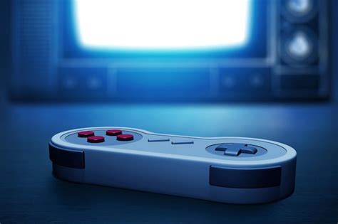 Premium Photo Retro Game Controller On 3d Illustration
