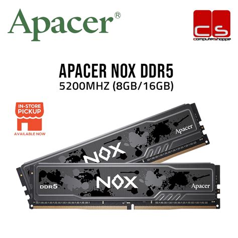 Apacer Nox Ddr5 5200mhz 8gb16gb Gaming Ram Black Shopee Malaysia