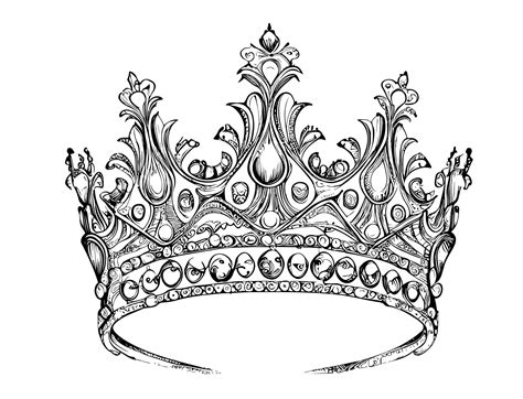 Premium Vector A Sketch Of A Crown With Diamonds On It