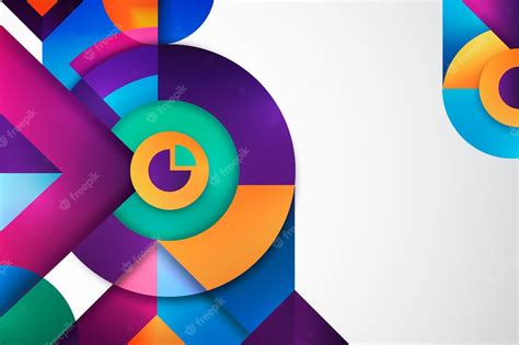 원형 기하학적 그라데이션 배경 무료 벡터