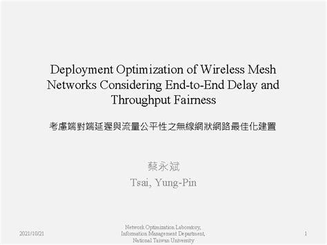 Deployment Optimization Of Wireless Mesh Networks Considering Endtoend