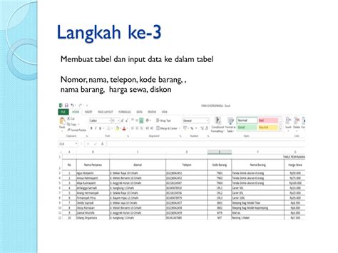 langkah langkah input data ke ms excel