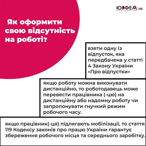 Асоціація жінок юристок України ЮрФем ЯК ОФОРМИТИ СВОЮ ВІДСУТНІСТЬ НА РОБОТІ Якщо працівник