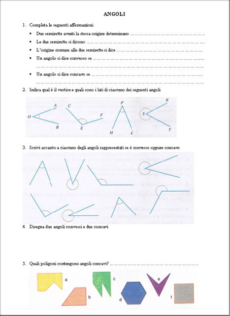 Didattica Matematica Scuola Primaria Punto Linee Angoli Classe Quarta