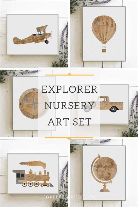Travel Nursery Print Adventure Nursery Explorer Map Print