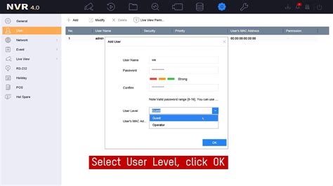 How To Create An Operator User With The Permission Of Local Live View And Playback On Nvr Gui 4