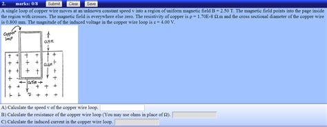 solved a single loop of copper wire moves at an unknown
